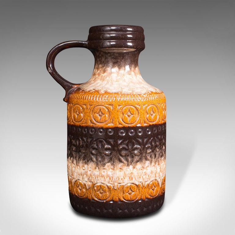 Vintage Decorative Jug, German Ceramic, Lava, Serving Ewer, Flower Vase ...