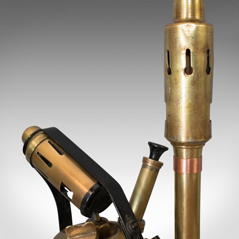 Vintage Decorative Lamp, English, Brass, Blow Torch, Light, Shade, Oak ...
