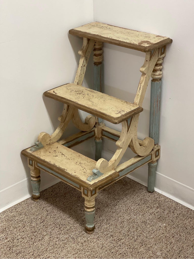 Vintage Decorative Library Steps, Tiered Table For Sale at 1stDibs