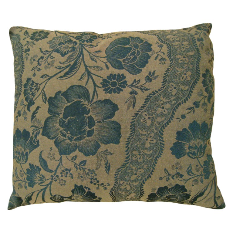 Vintage Decorative Pillow with Directional Floral Pattern For Sale at ...