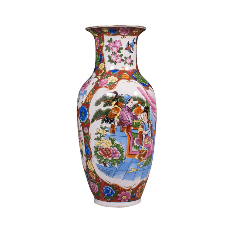 Vintage Decorative Vase, Chinese, Ceramic, Baluster, Flower, Art Deco ...