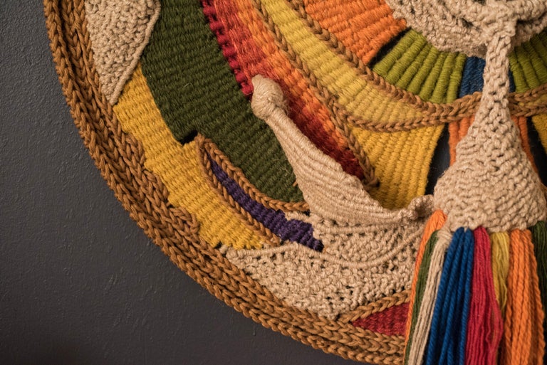Vintage Decorative Wall Hanging Macrame Textile by Marion Ferri at 1stDibs