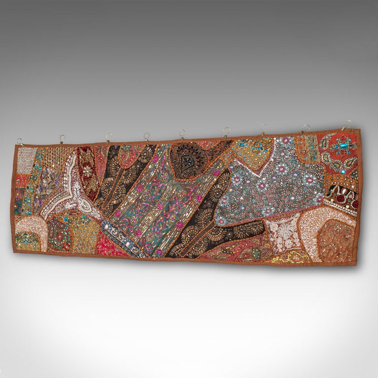 Vintage Decorative Wall Panel, Middle Eastern, Textile Frieze, Sequins ...