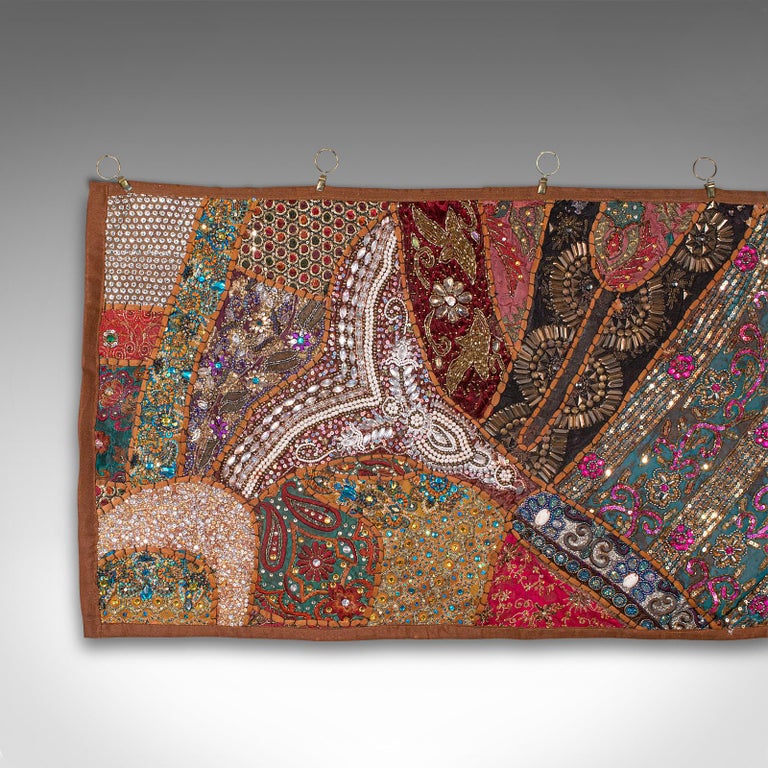 Vintage Decorative Wall Panel, Middle Eastern, Textile Frieze, Sequins ...