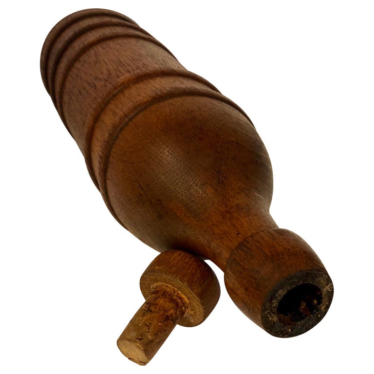 Vintage Decorative Wooden Decanter Bottle at 1stDibs | antique wooden ...