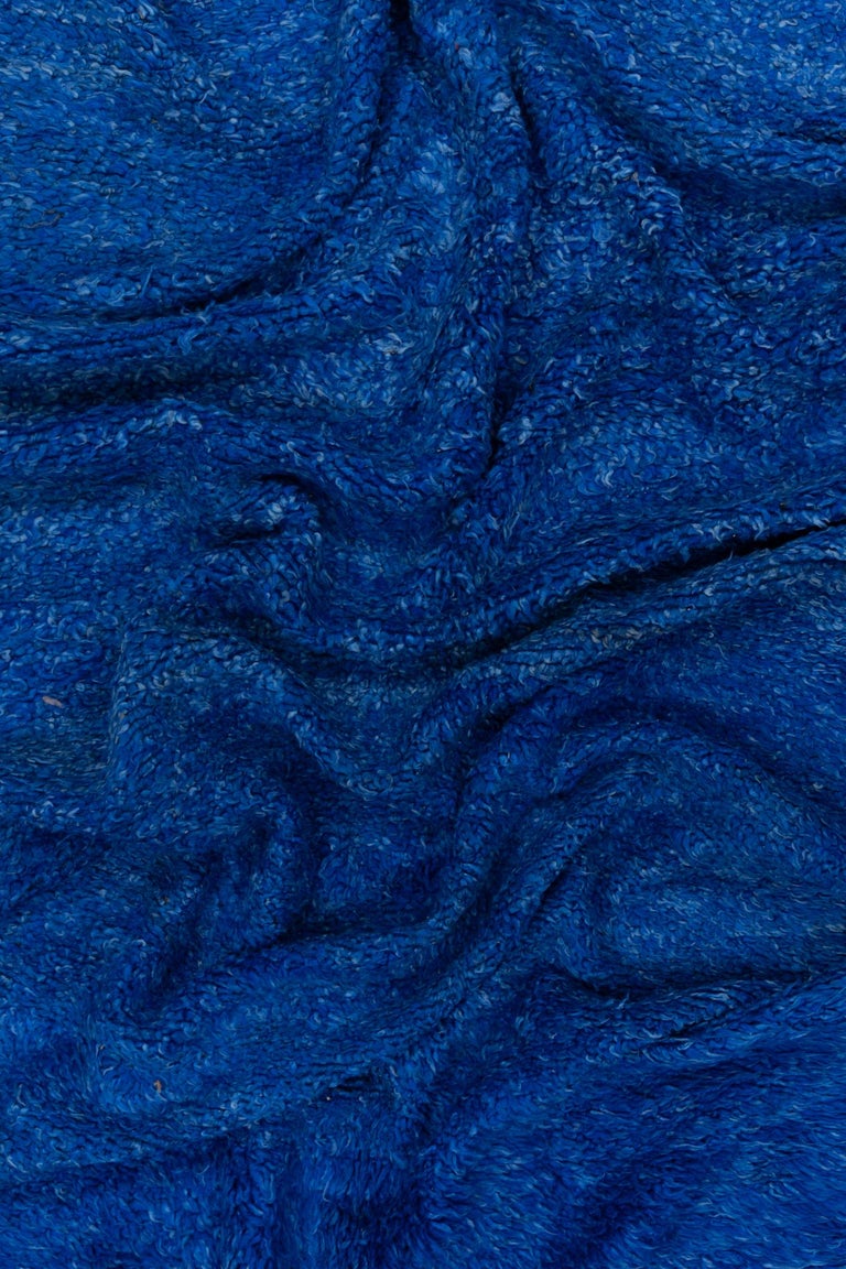 Vintage Deep Blue Beni Mrirt Rug For Sale at 1stDibs