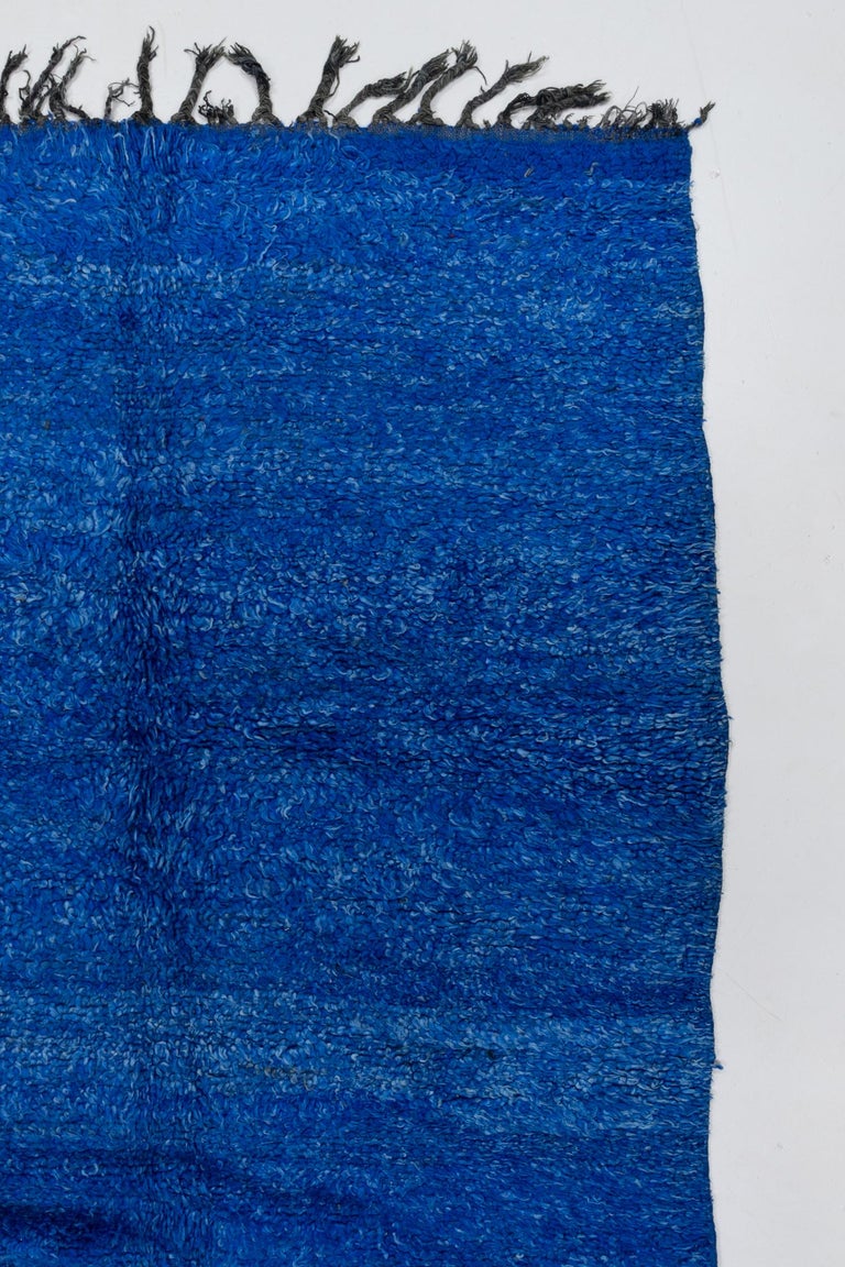 Vintage Deep Blue Beni Mrirt Rug For Sale at 1stDibs