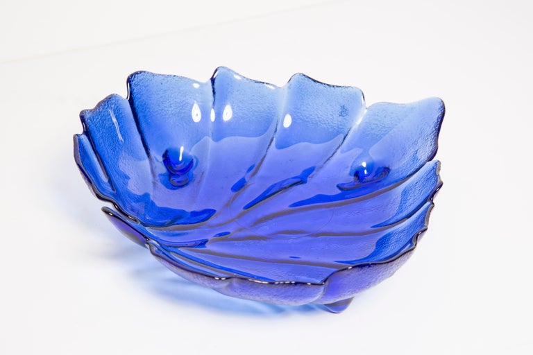 Vintage Deep Blue Decorative Glass Leaf Plate, Italy, 1960s For Sale at ...