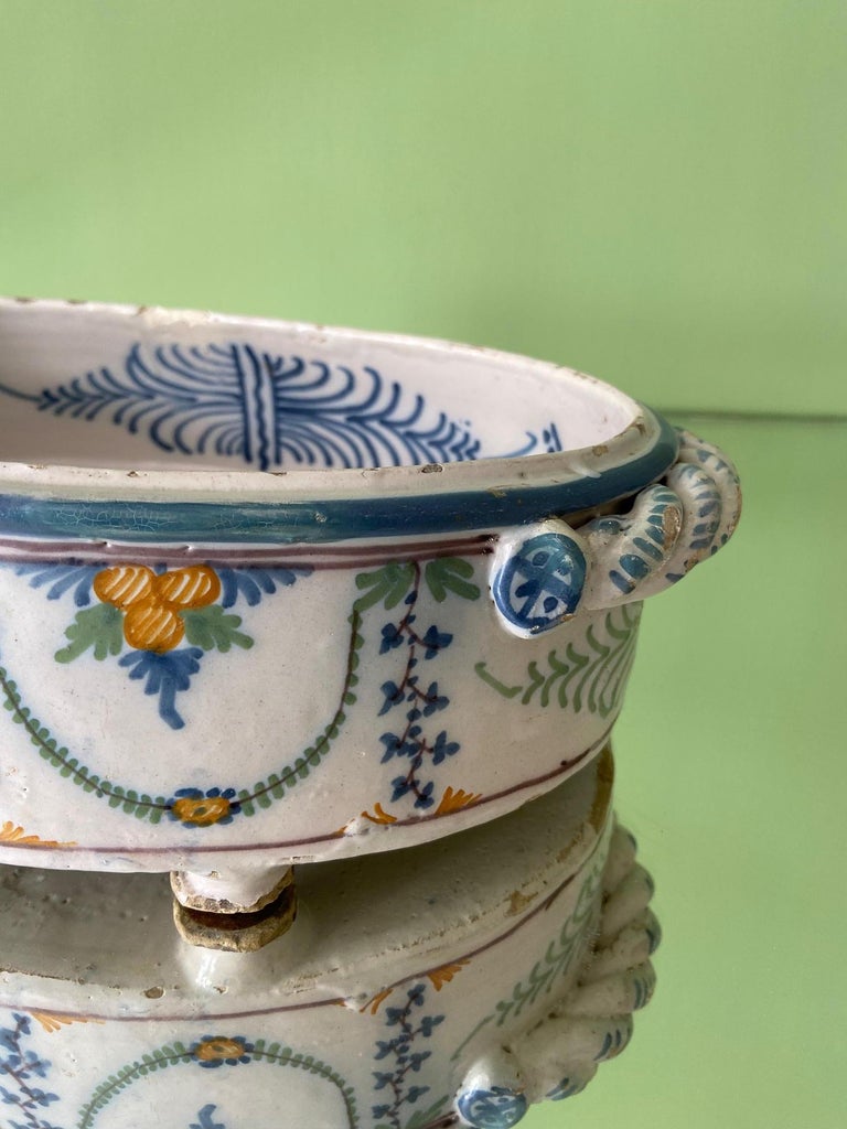 Vintage Delft Ceramic White Planter, Holland, 19th Century For Sale at ...