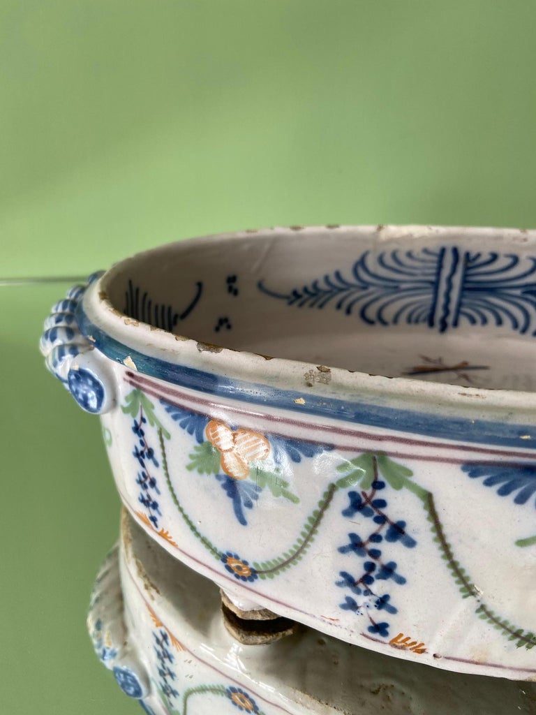 Vintage Delft Ceramic White Planter, Holland, 19th Century For Sale at ...