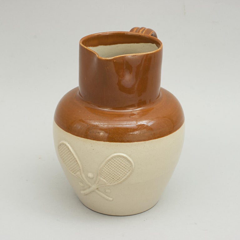 Vintage "Denby" Pottery Tennis Lemonade Jug For Sale at 1stDibs