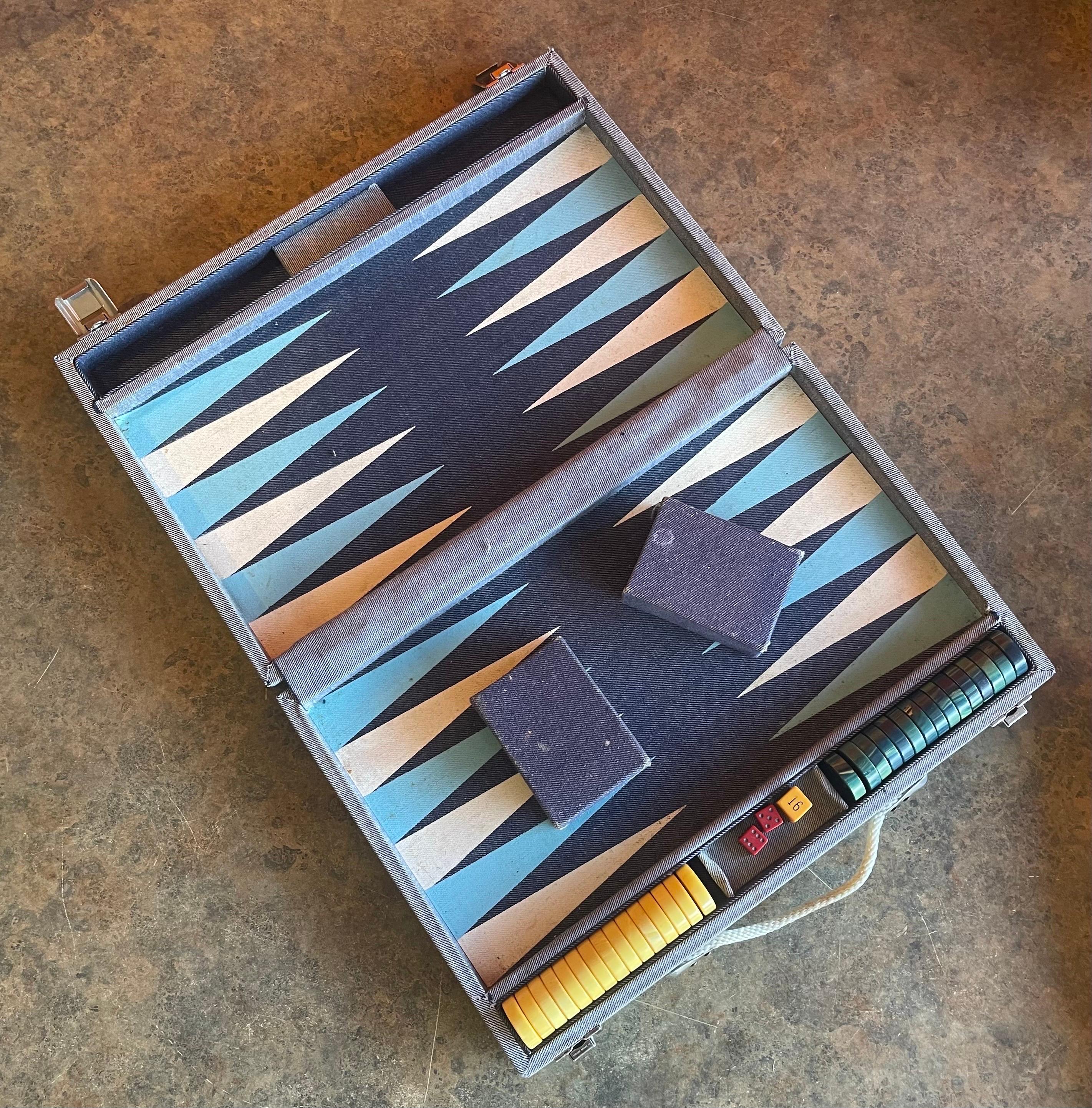 Vintage Denim and Bakelite Backgammon Set at 1stDibs | bakelite ...