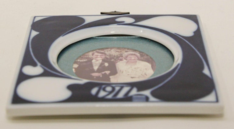 Vintage Denmark, 1977 Blue and White Porcelain Picture Photo Frame For ...