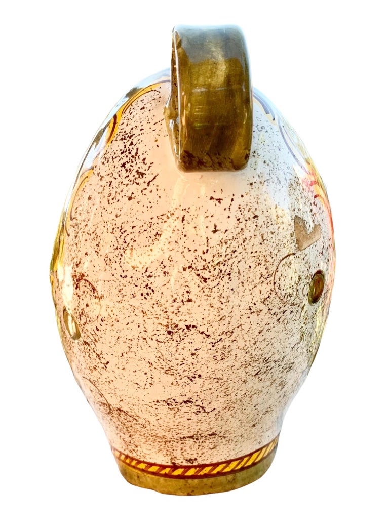 Vintage Deruta Italian Majolica Boat Shaped Vase For Sale at 1stDibs