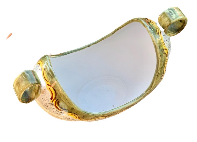 Vintage Deruta Italian Majolica Boat Shaped Vase For Sale at 1stDibs