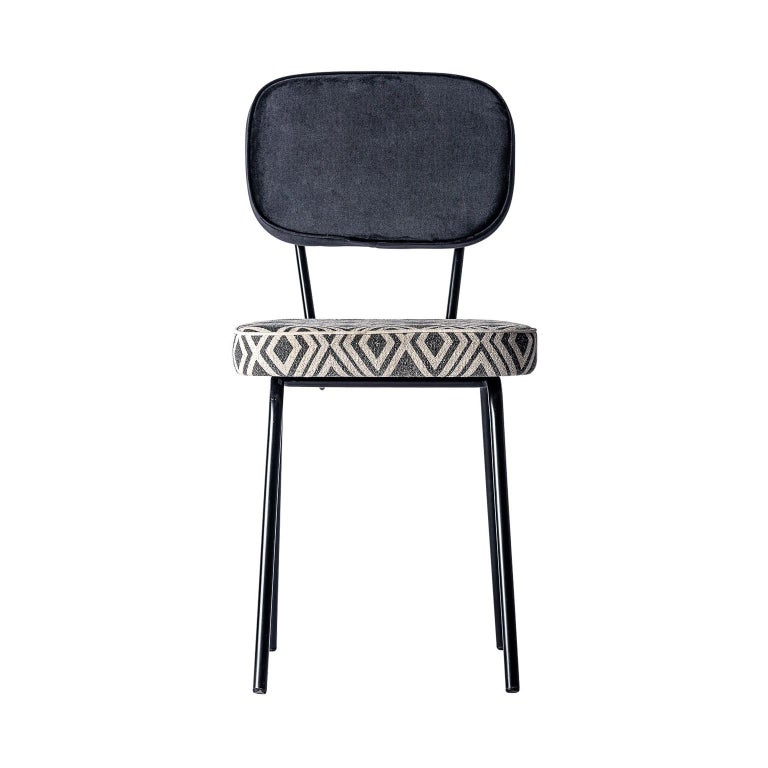 Vintage Design and MCM Style Black and White Fabric Chair For Sale at ...