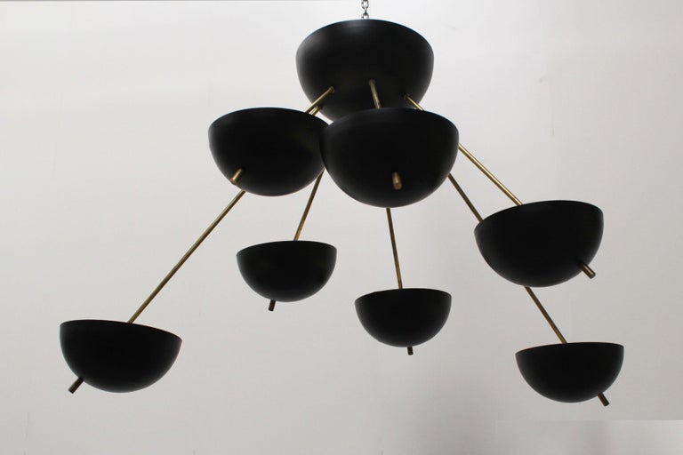 Vintage Design Italian Sputnik Chandelier, Attributed to Stilnovo Brass ...