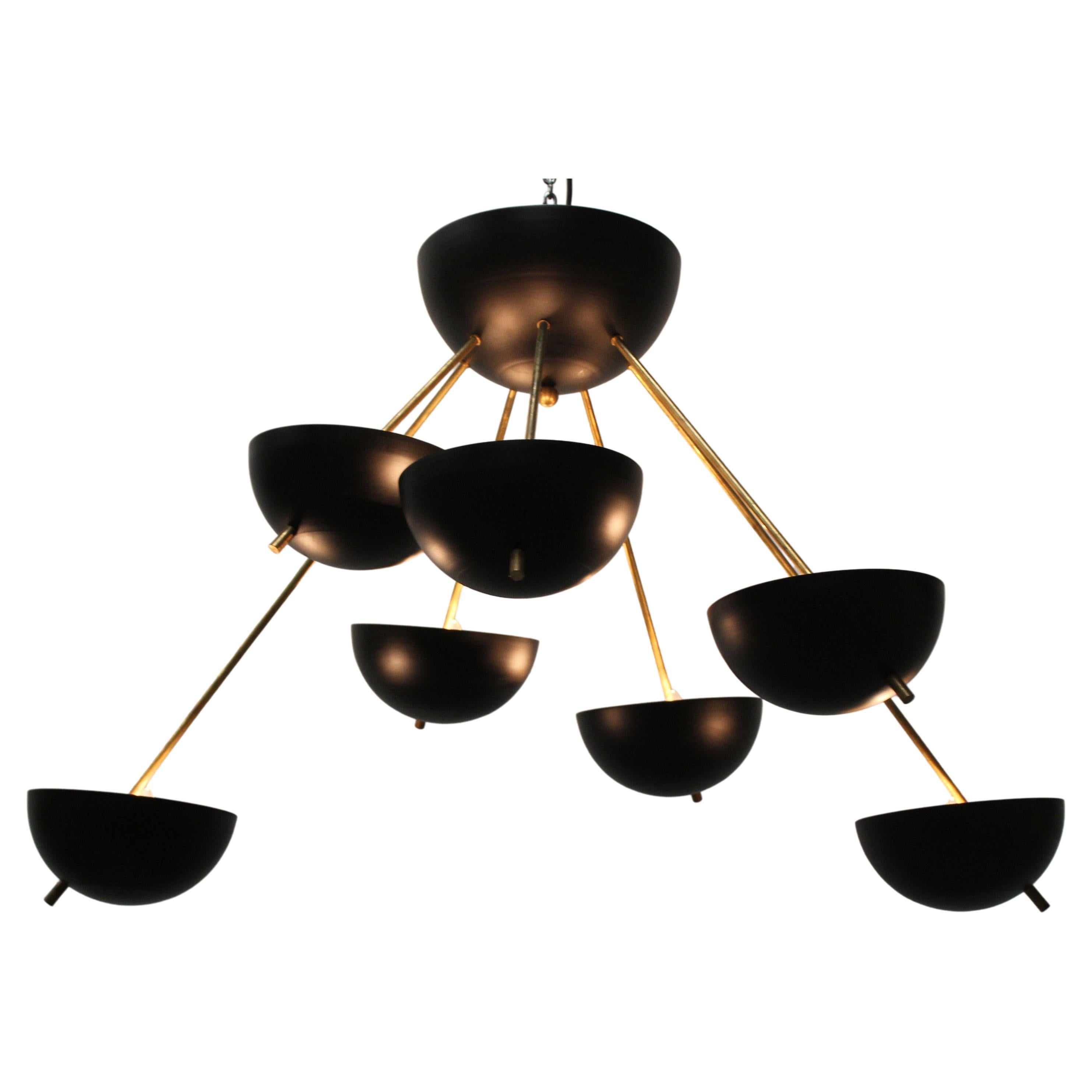 Vintage Design Italian Sputnik Chandelier, Attributed to Stilnovo Brass ...