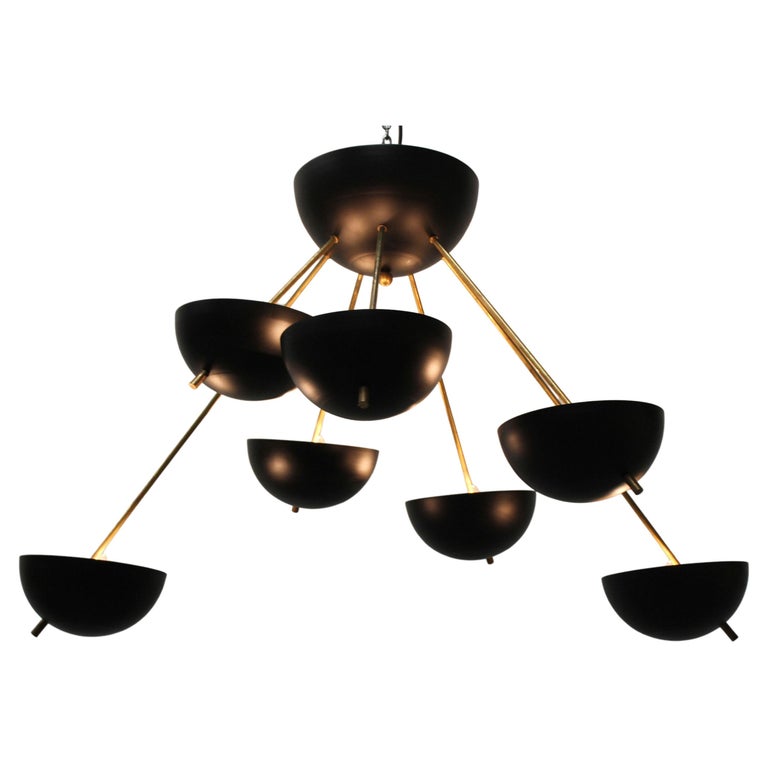 Vintage Design Italian Sputnik Chandelier, Attributed to Stilnovo Brass ...