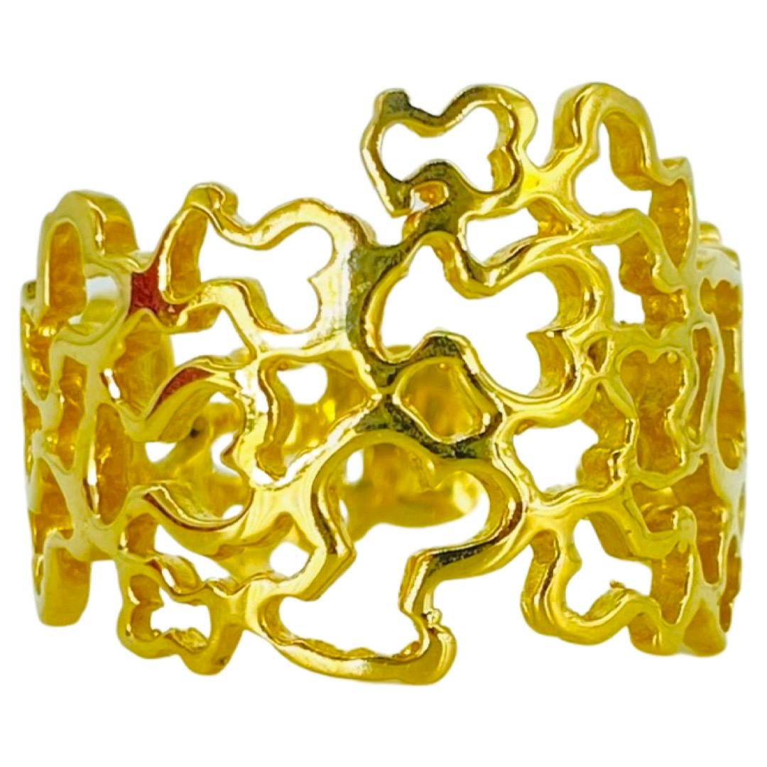 Vintage Designer 18k Gold Abstract Fashion Ring For Sale at 1stDibs