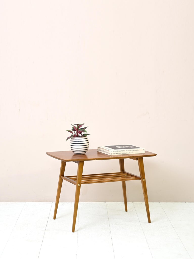 Vintage Designer Coffee Table with Magazine Rack For Sale at 1stDibs