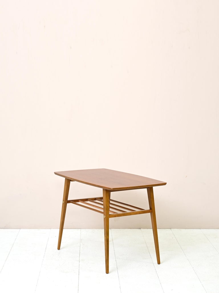 Vintage Designer Coffee Table with Magazine Rack For Sale at 1stDibs