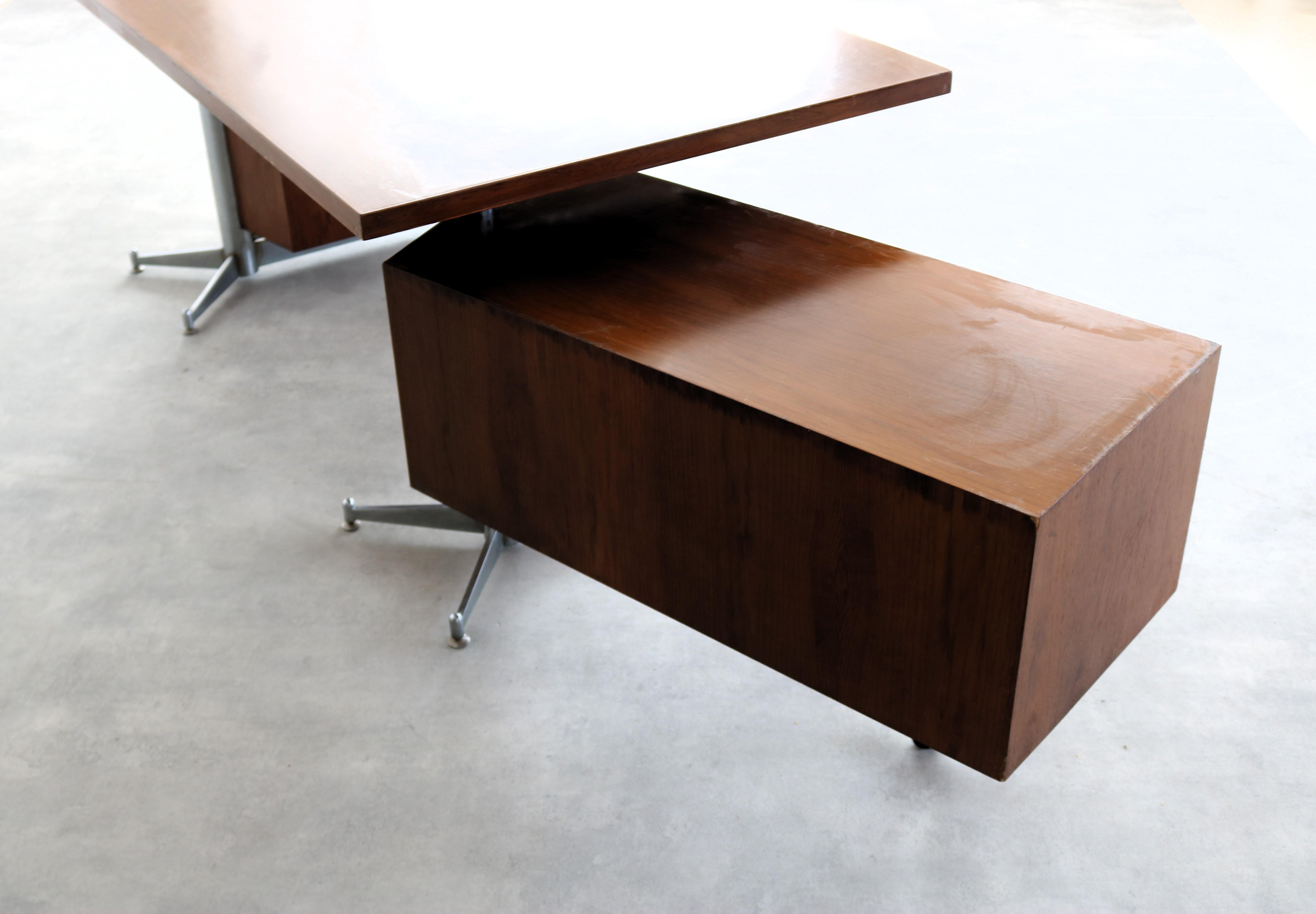 vintage desk management office 60s teak For Sale at 1stDibs
