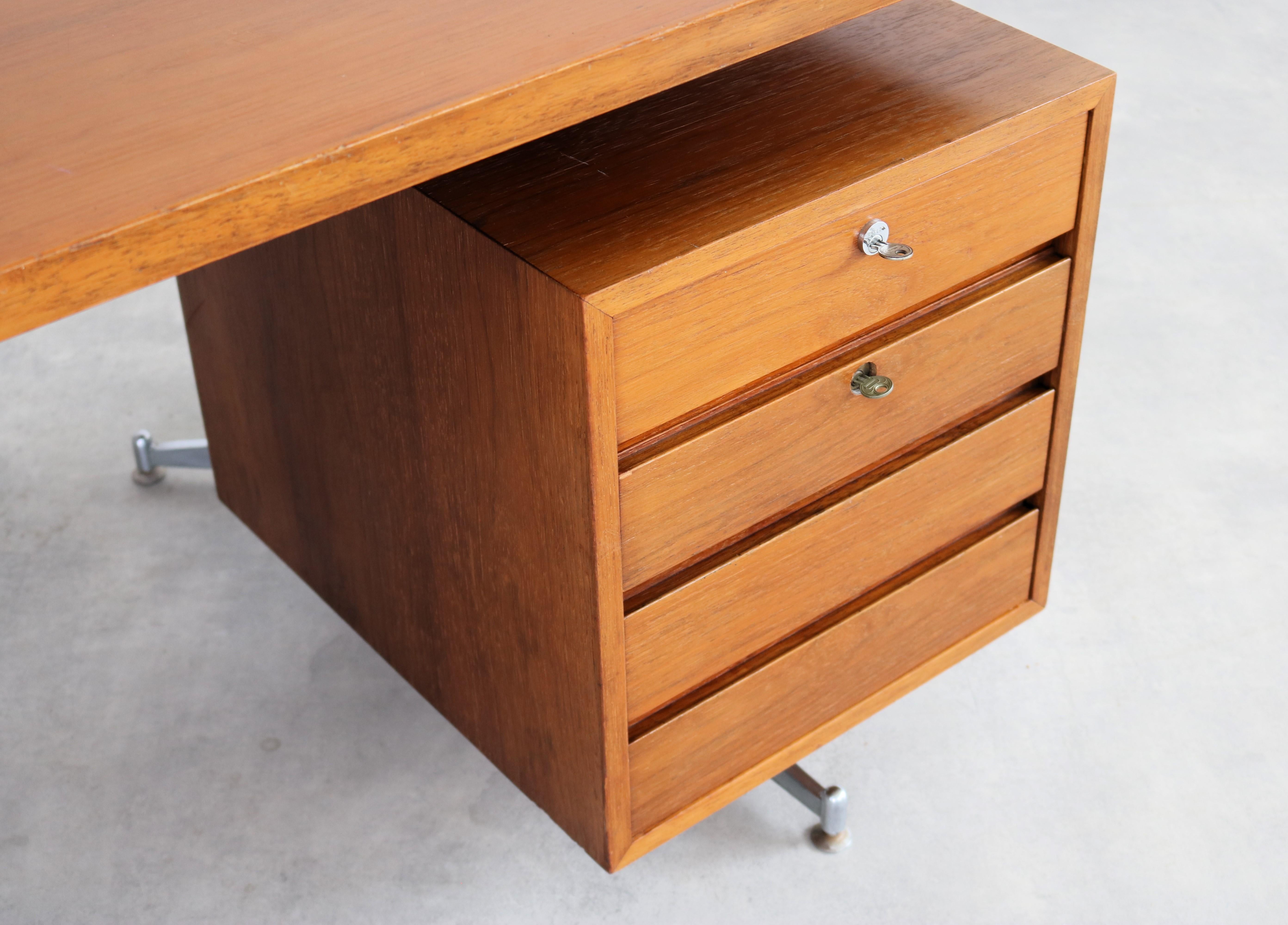 vintage desk management office 60s teak For Sale at 1stDibs