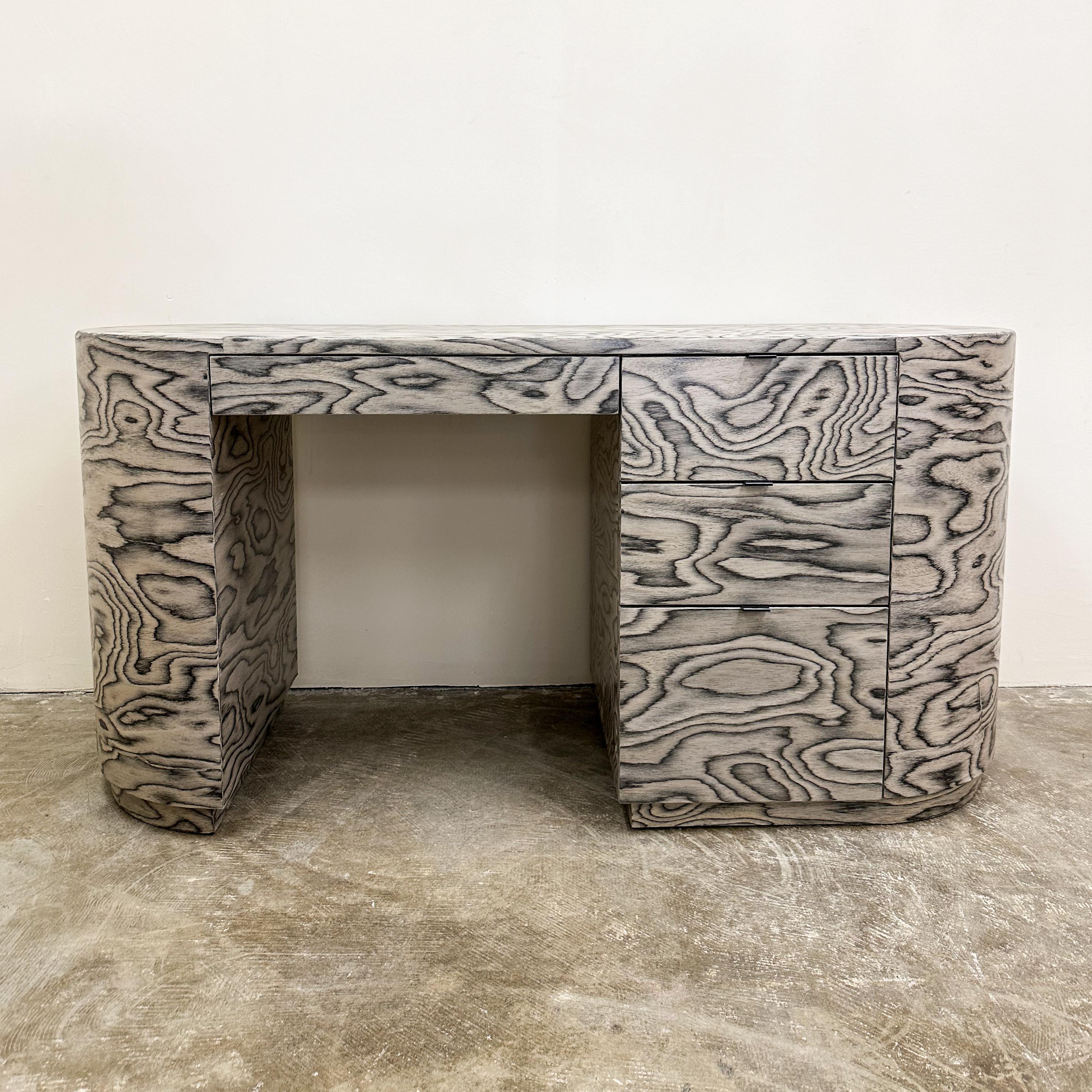 Vintage Desk With Ettore Sottsass Veneer Postmodern 1980s For Sale at ...