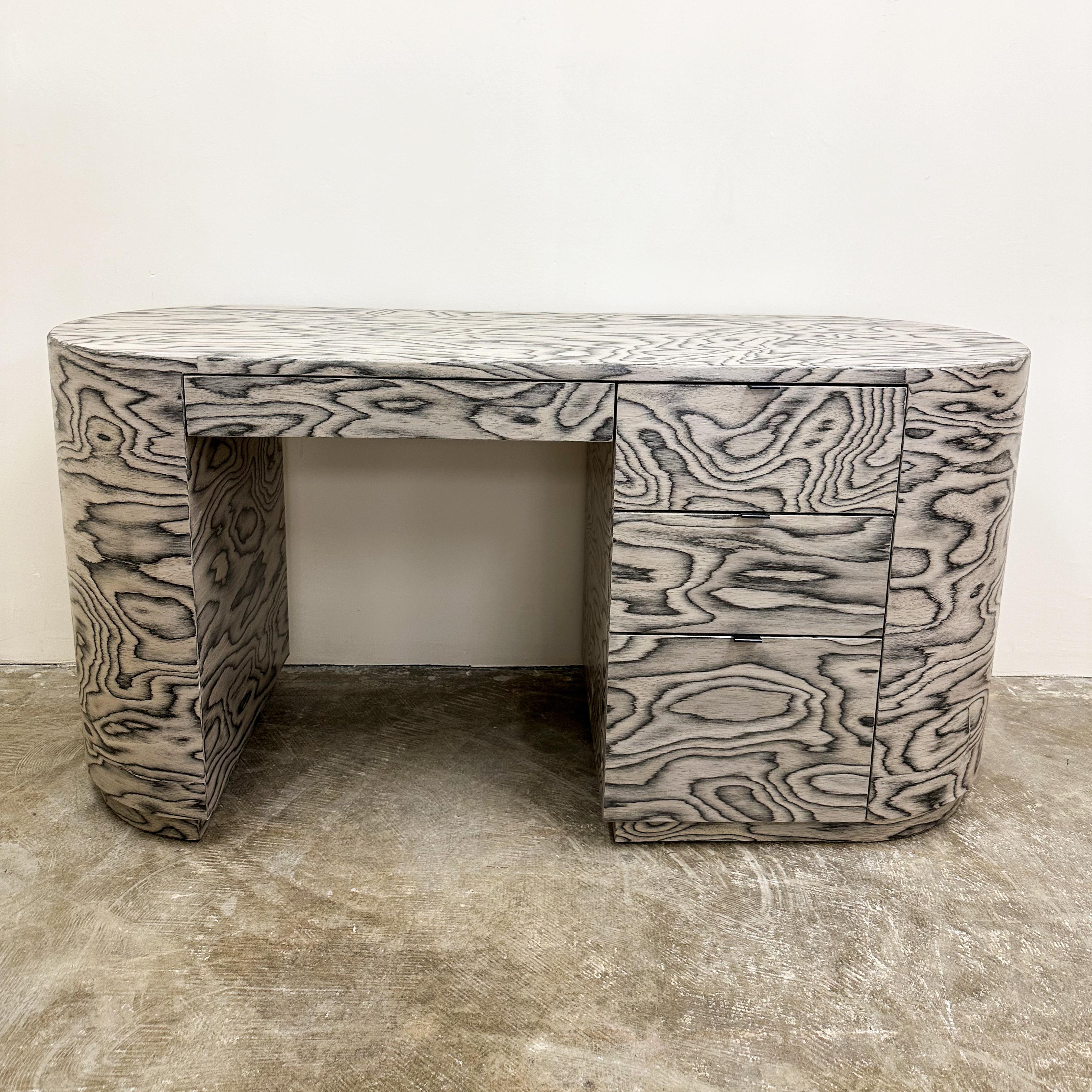 Vintage Desk With Ettore Sottsass Veneer Postmodern 1980s For Sale at ...