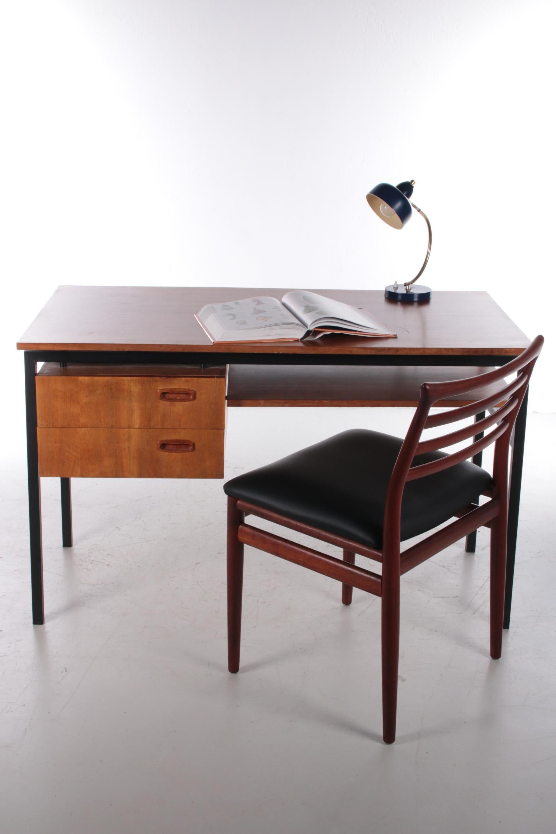 Vintage Desk with Metal Base Made in the 1960s at 1stDibs | 1960s desk