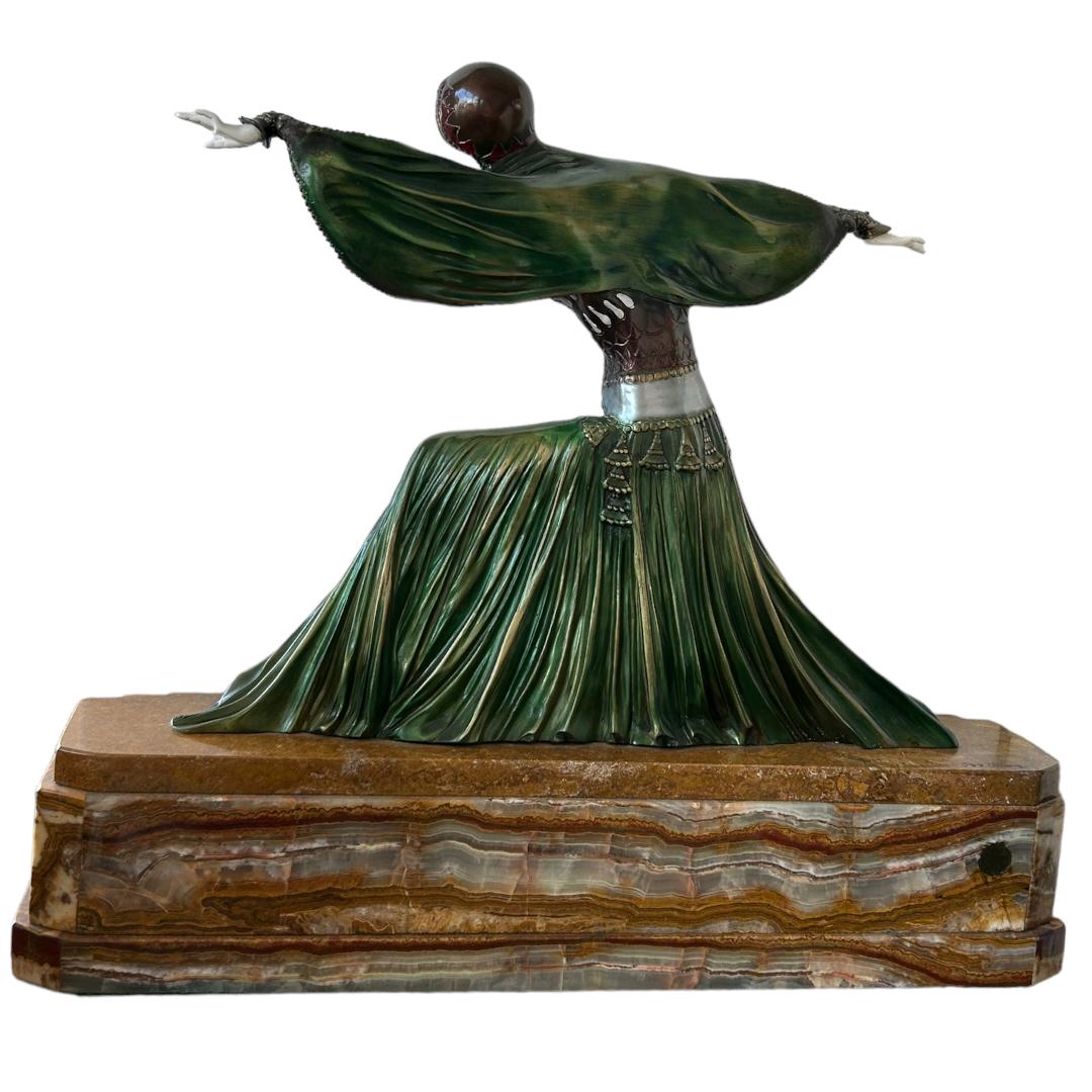 Vintage D.H Chiparus Art Deco Bronze/Porcelain “Thais” Sculpture on ...