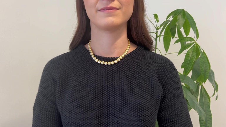 Vintage Diamond 18 Karat Yellow Gold Bezel Set Rivière Necklace For ...