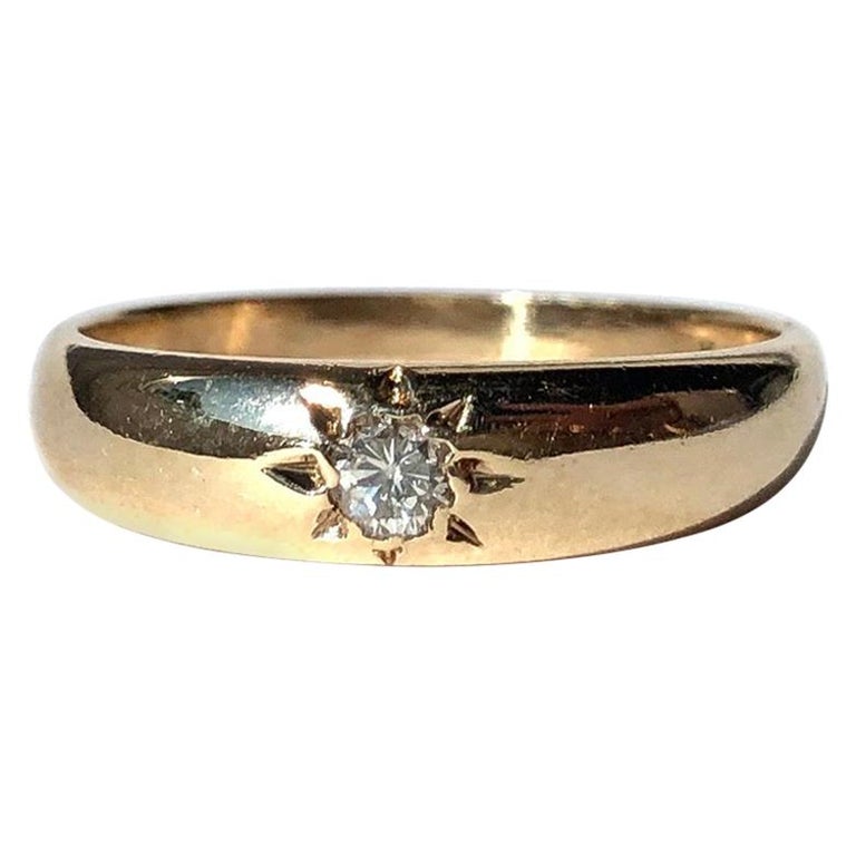 Vintage Diamond and 18 Carat Gold Gypsy Band at 1stDibs