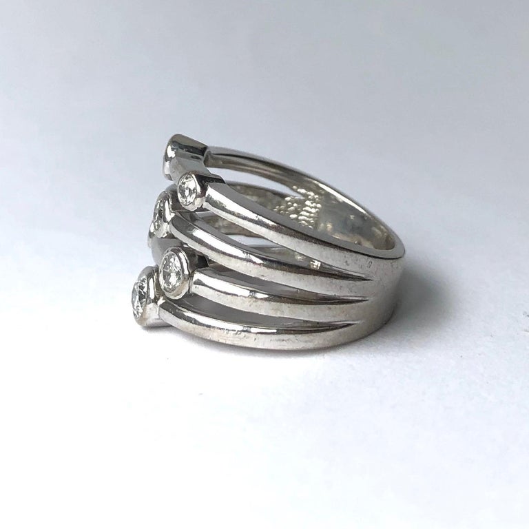 Vintage Diamond and 18 Carat White Gold 'Raindance' Boodles Ring at 1stDibs