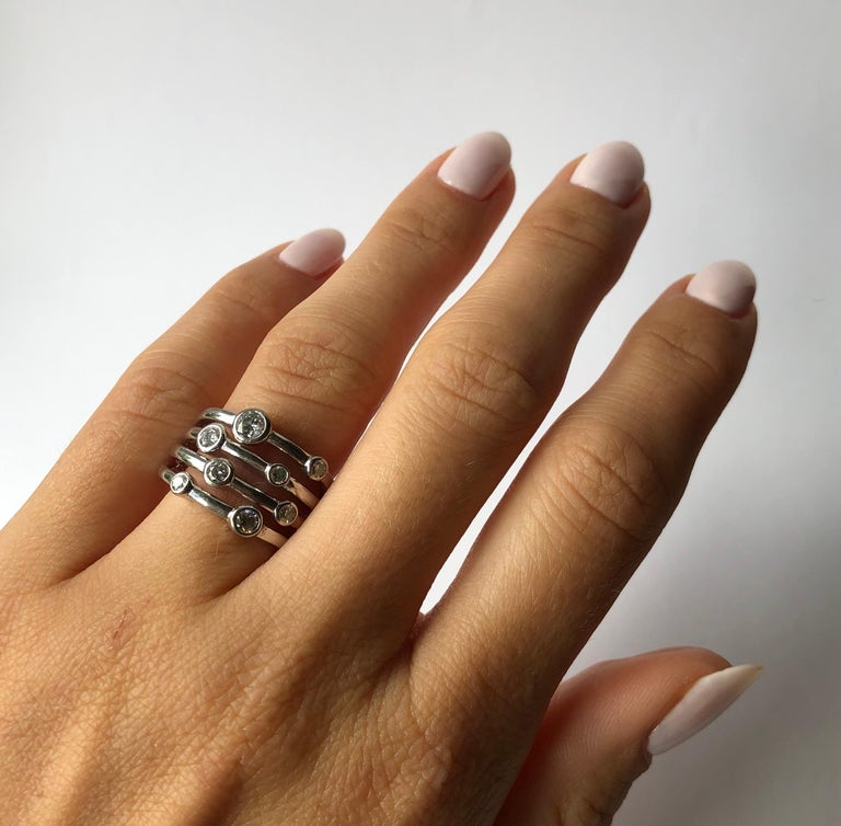 Vintage Diamond and 18 Carat White Gold 'Raindance' Boodles Ring at 1stDibs