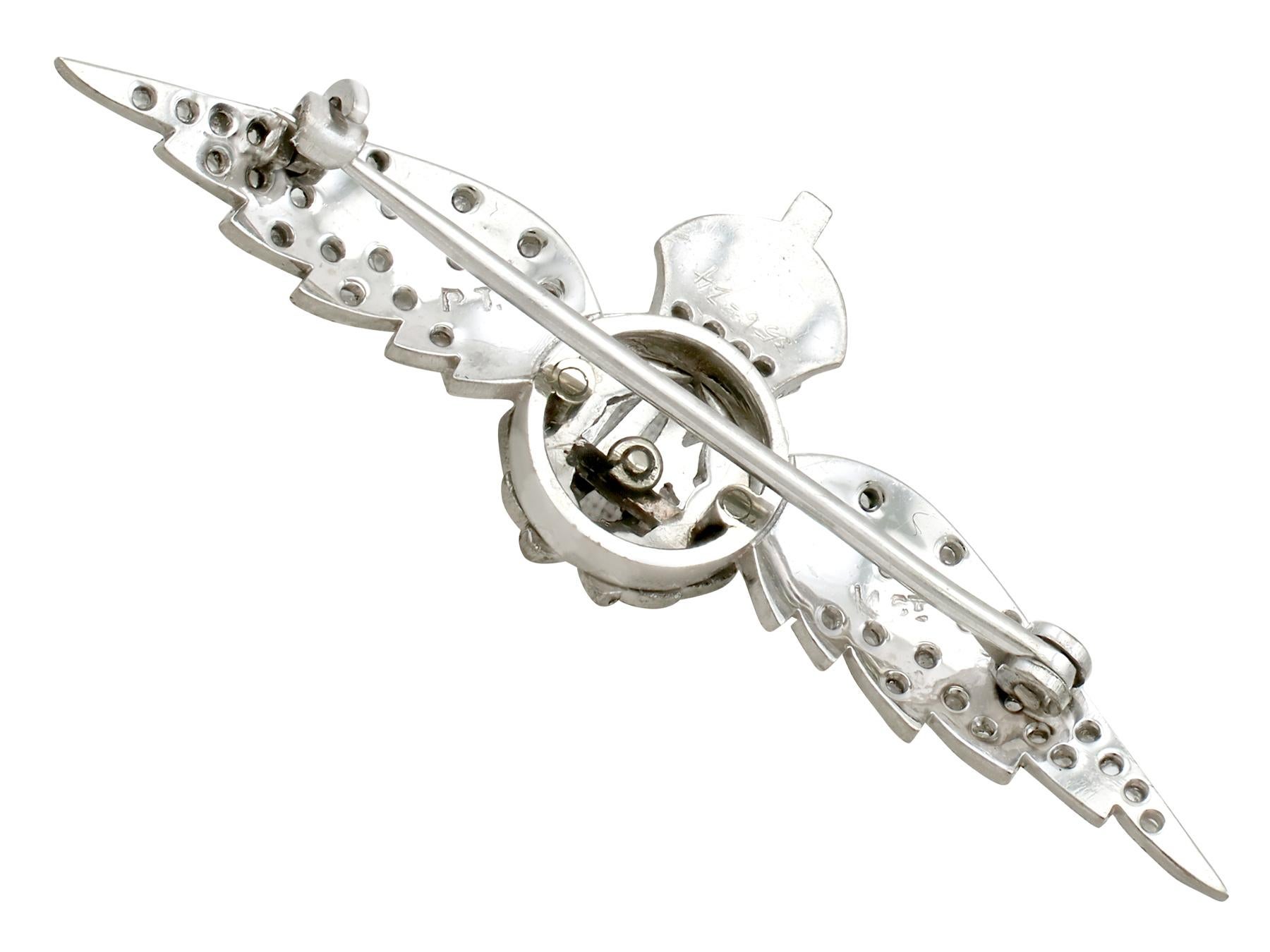 Vintage Diamond and Enamel White Gold 'RAF' Regimental Brooch at ...