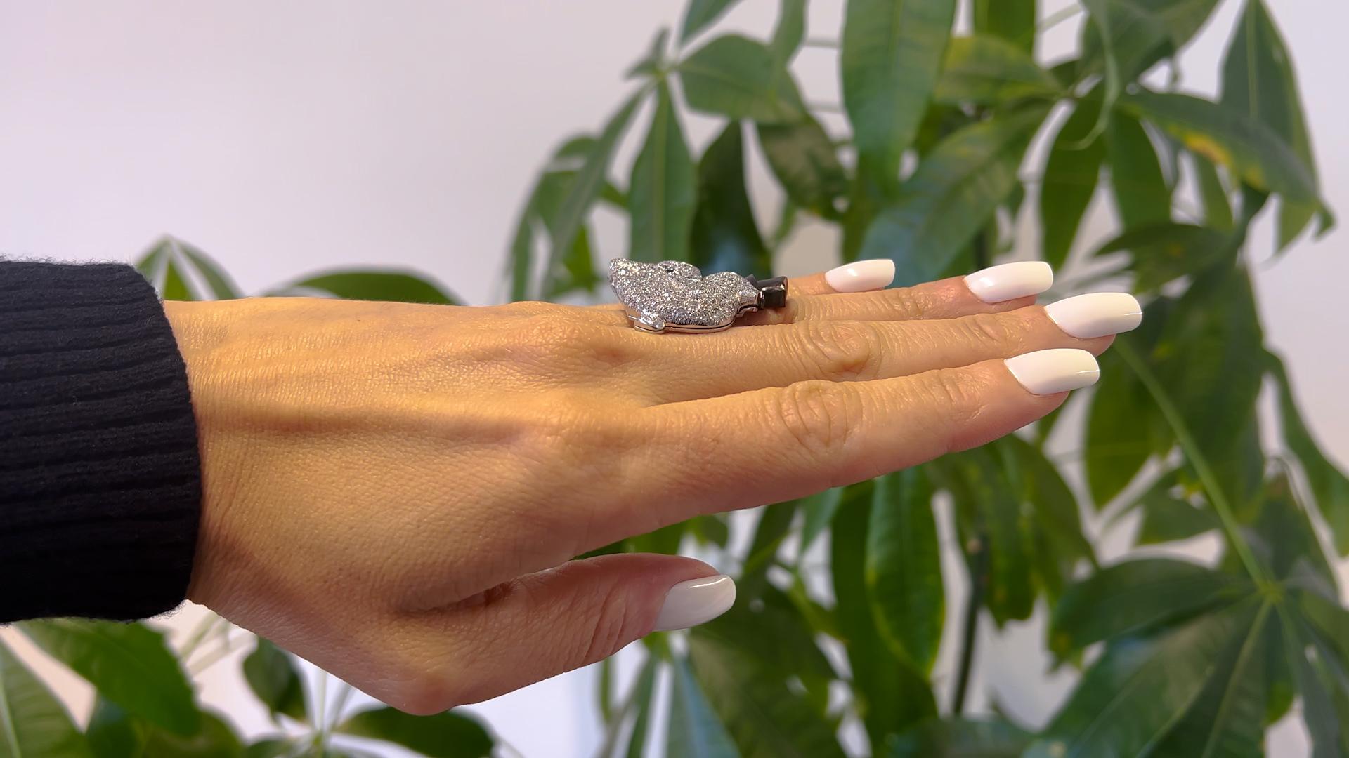 Vintage Diamond and Sapphire Platinum 18k Romantic Rabbits Statement ...