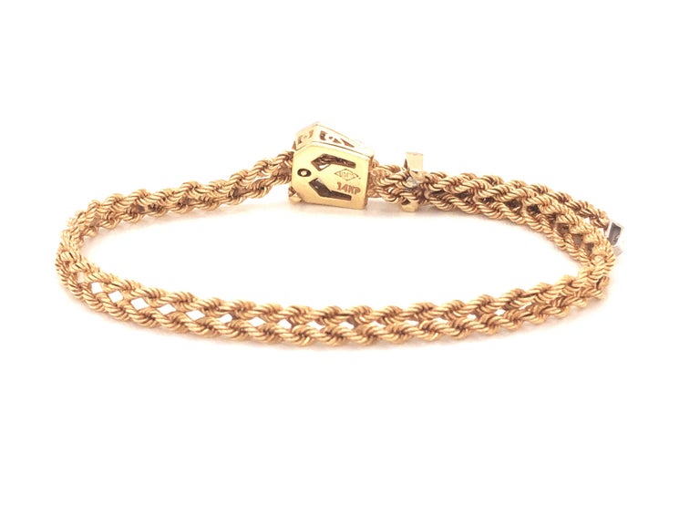 Vintage Diamond Belt Double Rope Bracelet in 14k Yellow Gold SM For ...