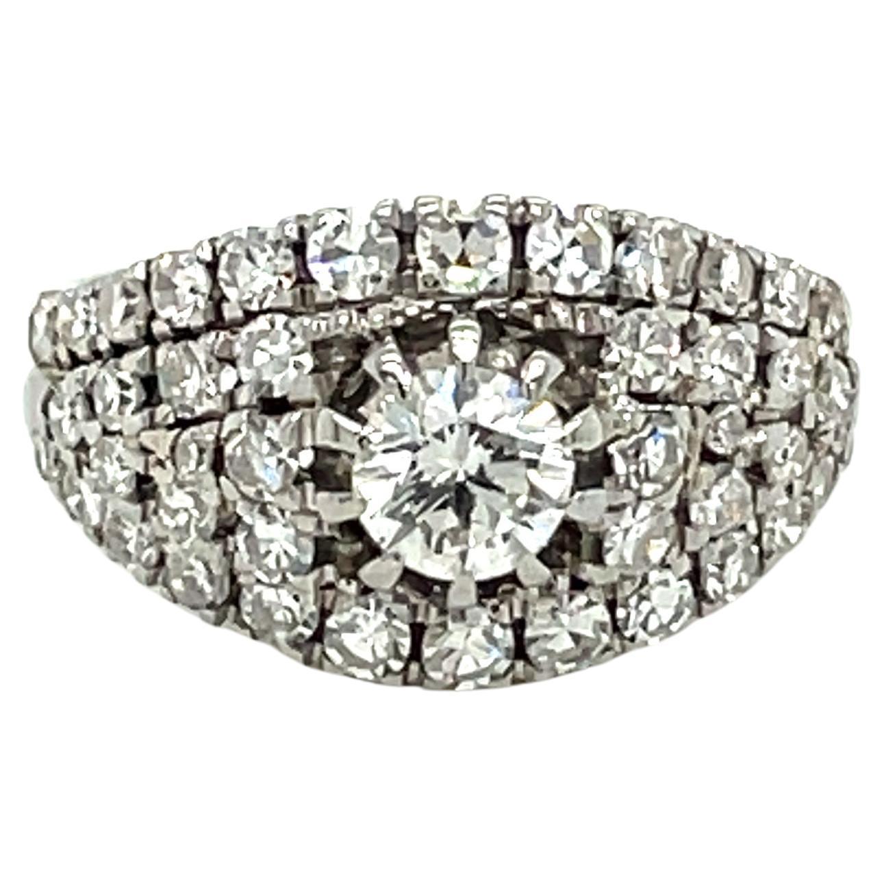 Vintage Diamond Bombe Ring For Sale at 1stDibs