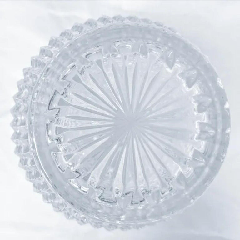 Vintage Diamond Cut Crystal Vase For Sale at 1stDibs