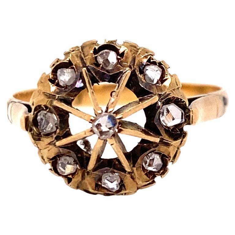 Georgian Diamond Ring .40ct Rose Cut Original 1800's Antique 14K Gold ...