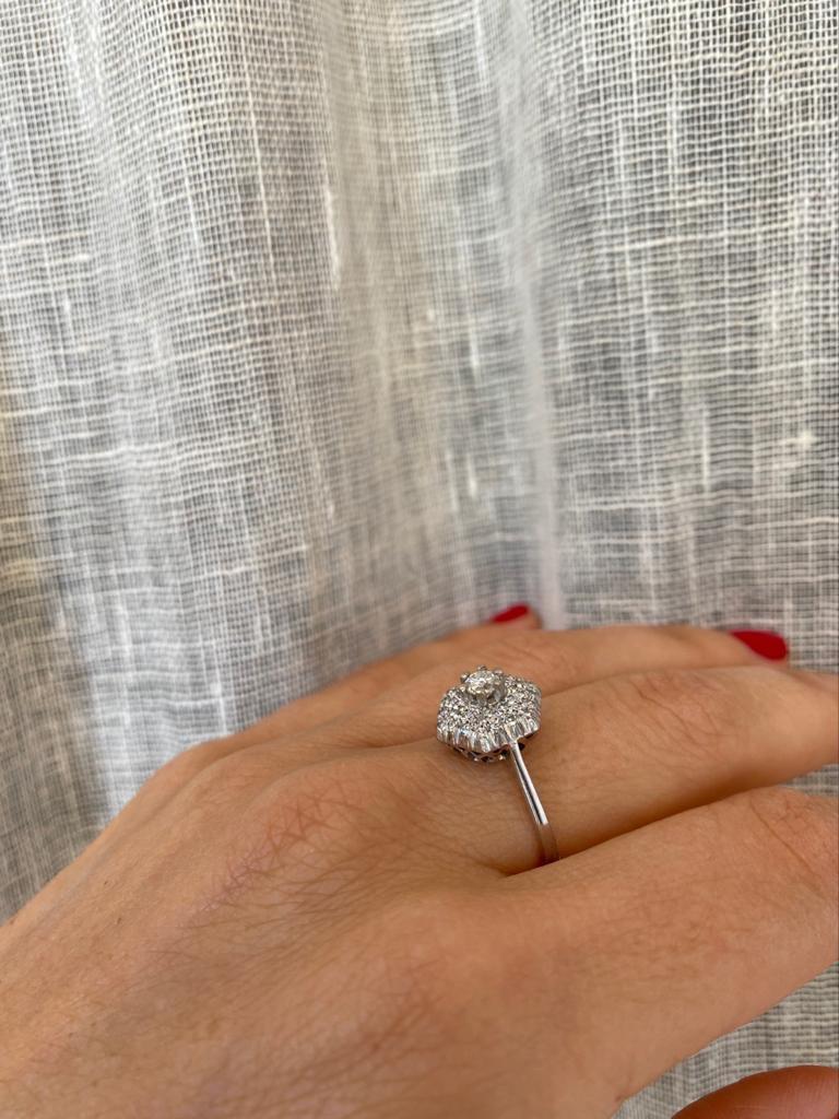 Vintage Diamond Gold Pave Cluster Ring For Sale at 1stDibs