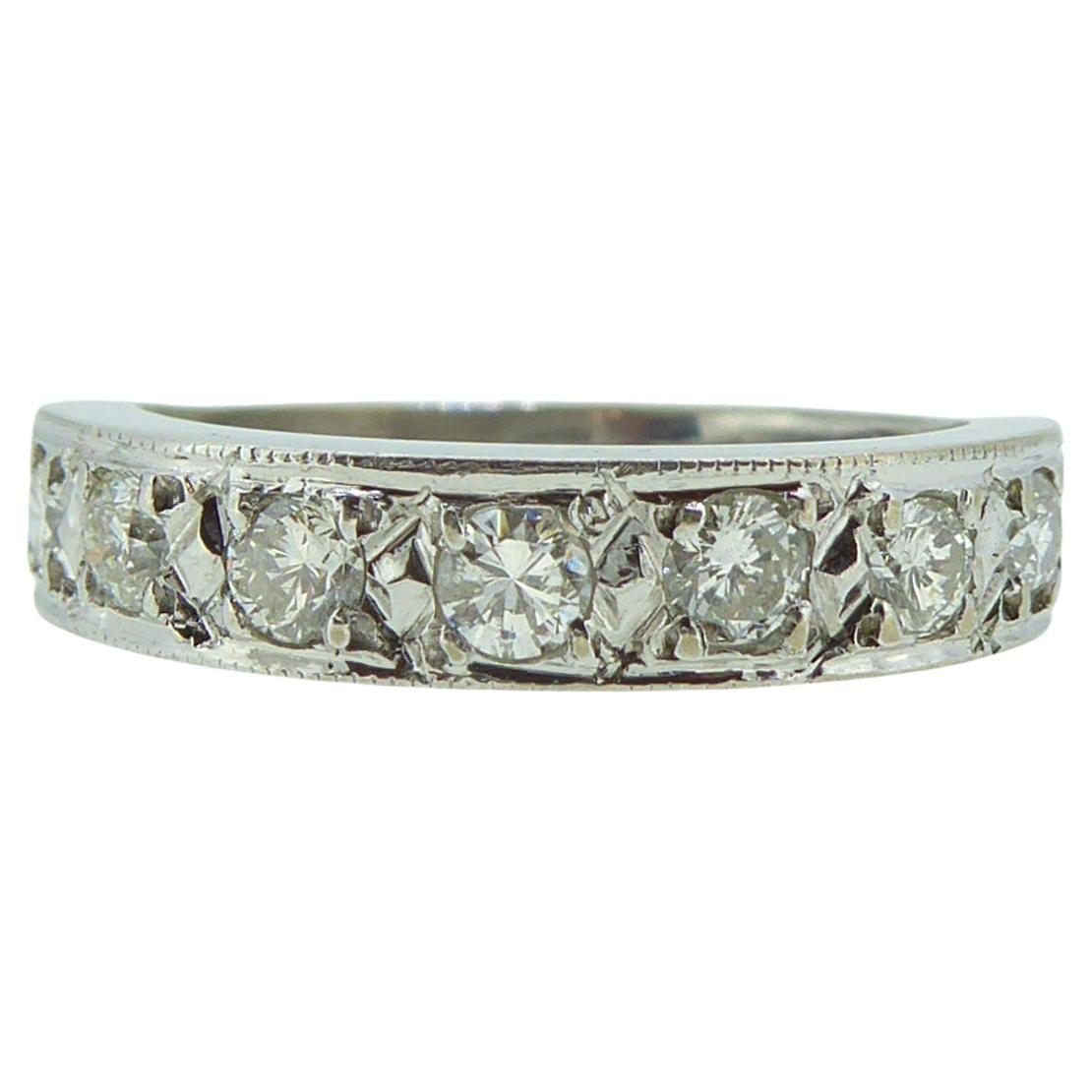 1980s Vintage Diamond Wedding or Eternity Ring, 18 Carat Gold at 1stDibs