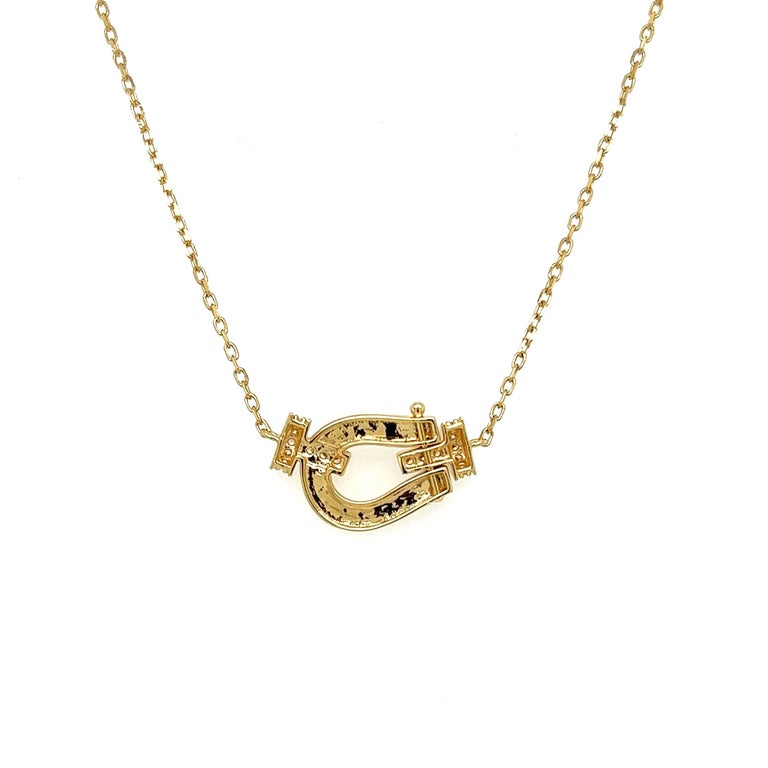 Vintage Diamond Horsebit Gold FRED de Paris Pendant Necklace Estate ...