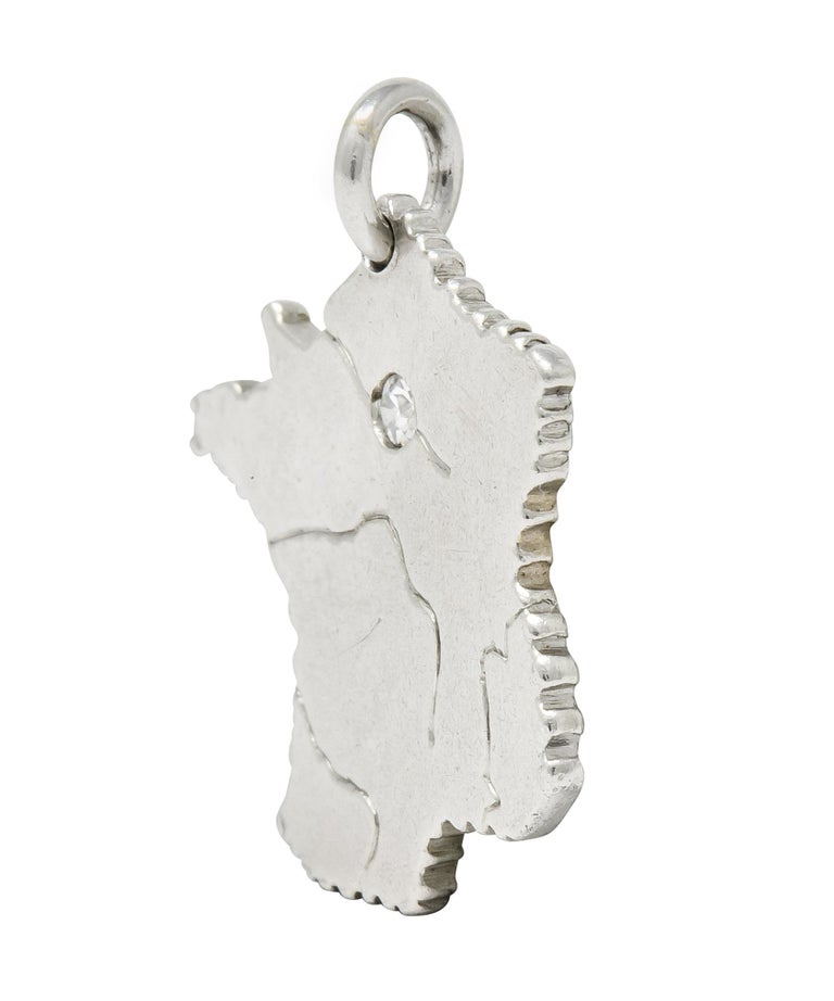 Vintage Diamond Paris Platinum France Charm at 1stDibs