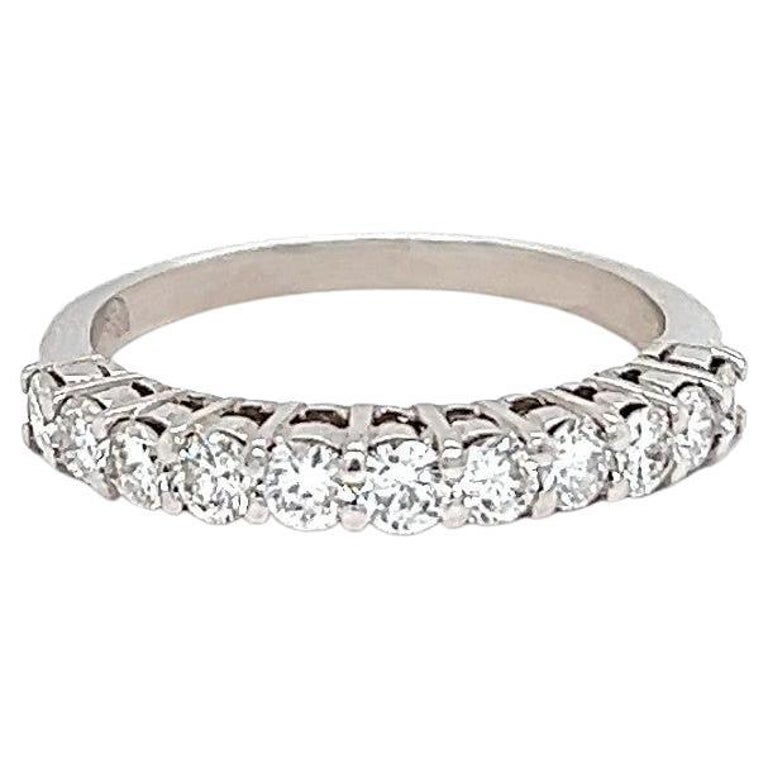 Vintage Diamond Platinum Half Eternity Band For Sale at 1stDibs