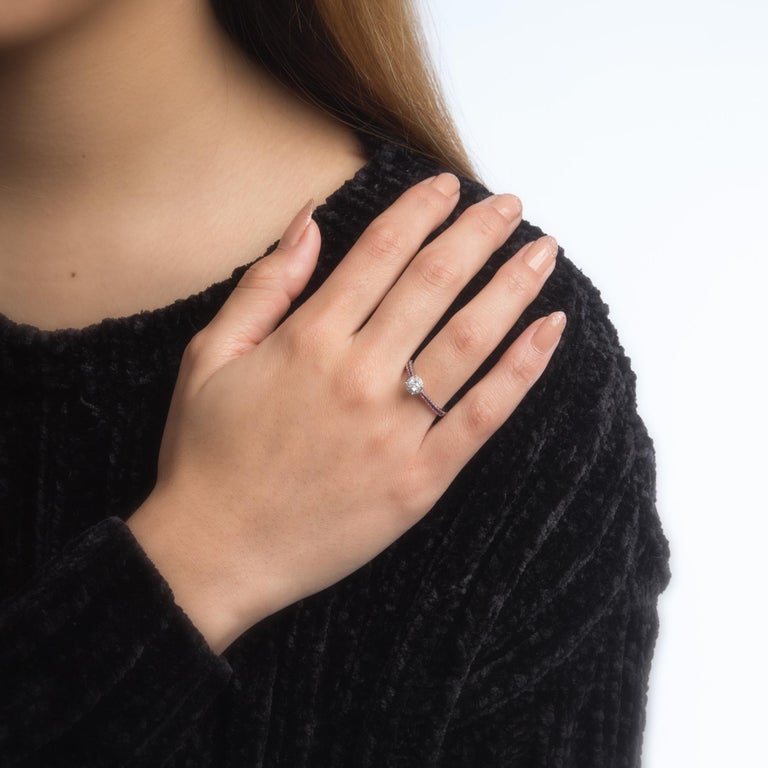 Vintage Diamond Ruby Halo Ring 18 Karat Gold Estate Fine Jewelry ...