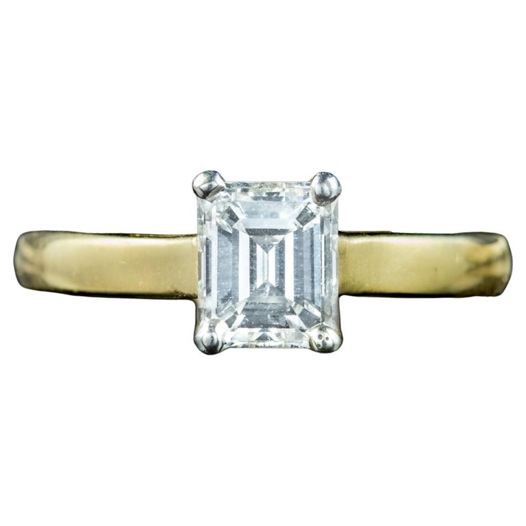 Vintage Diamond Solitaire Ring 0.92ct Diamond Dated 1989 For Sale at ...