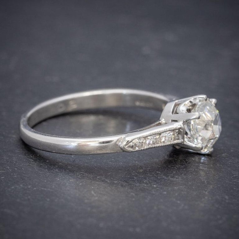 Vintage Diamond Solitaire Ring in 1.25ct Diamond For Sale at 1stDibs